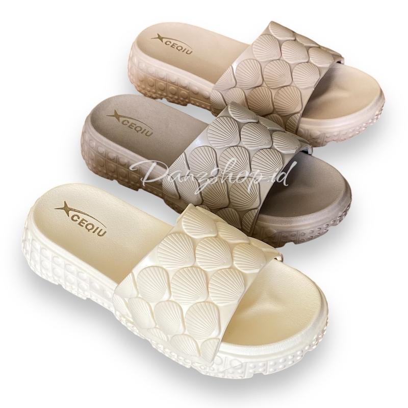 Sendal Slop Wanita Sandal Slip-On Cewek Motif Kerang Empuk Dan - Shop ...
