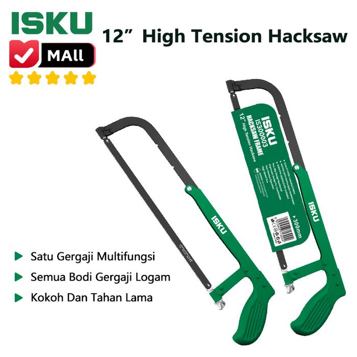 Promo ISKU Gergaji Besi 12 Inch Adjustable Hacksaw Frame Gagang Karet ...