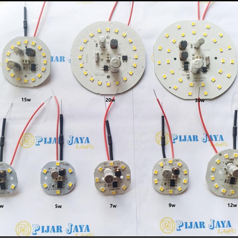 PCB Led AC ACR Watt Lengkap 3 5 7 9 12 15 18 20 25 30 40 50 Watt - Shop ...