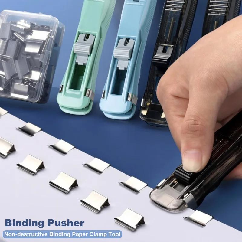 Clip Stapler Reusable Push Clamp Book Binding Machine Office - TikTok ...