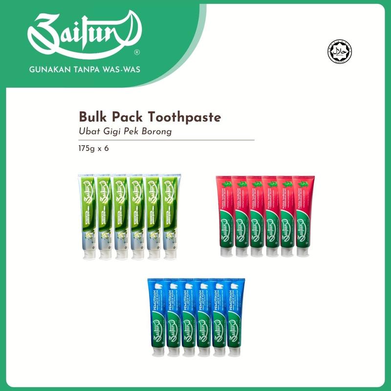 ZAITUN Toothpaste Bulk Order 175g x 6 - Extra Mint or Whitening ...