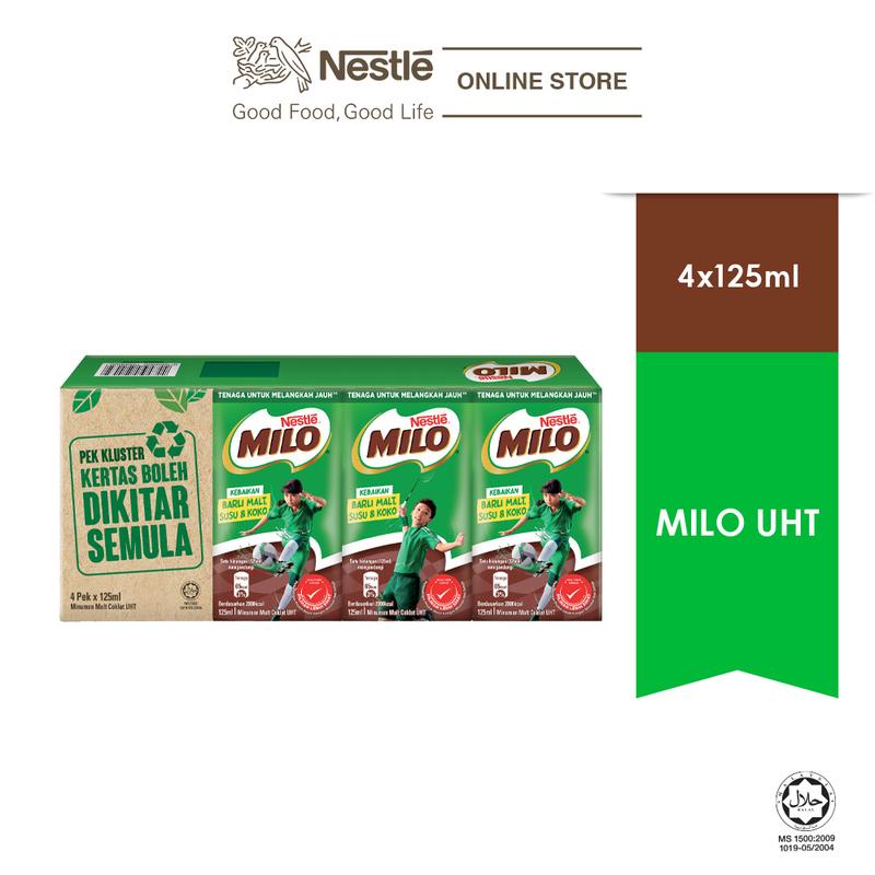 NESTLE MILO® Chocolate Malt UHT 4 x 125ml Cluster - TikTok Shop Malaysia