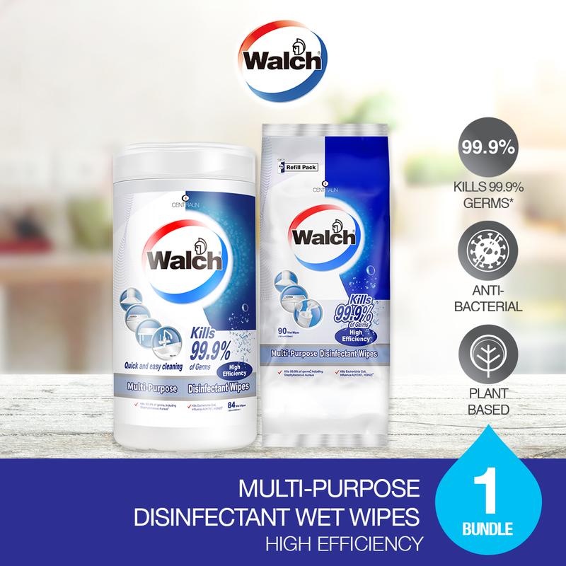 Walch Multi-Purpose Disinfectant Wet Wipes 84pcs + Refill Pack - TikTok ...