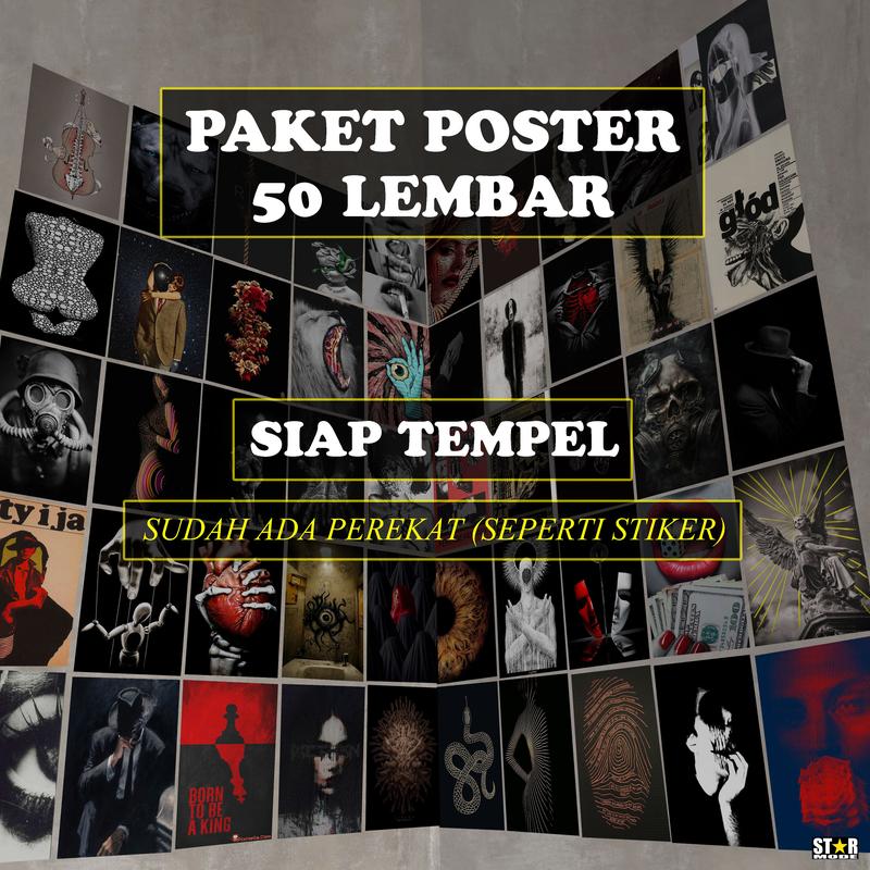 Poster Dinding Stiker Tema Black Dark - Siap Tempel - Shop | Tokopedia