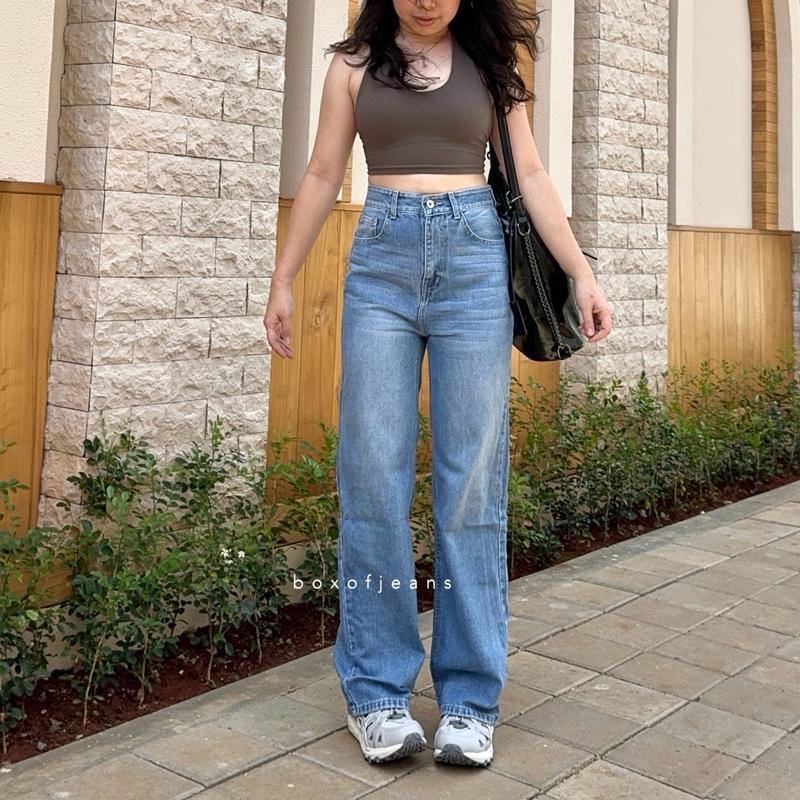 Boxofjeans - LEA Highwaist Baggy Jeans - LIGHT BLUE | Celana - Shop ...