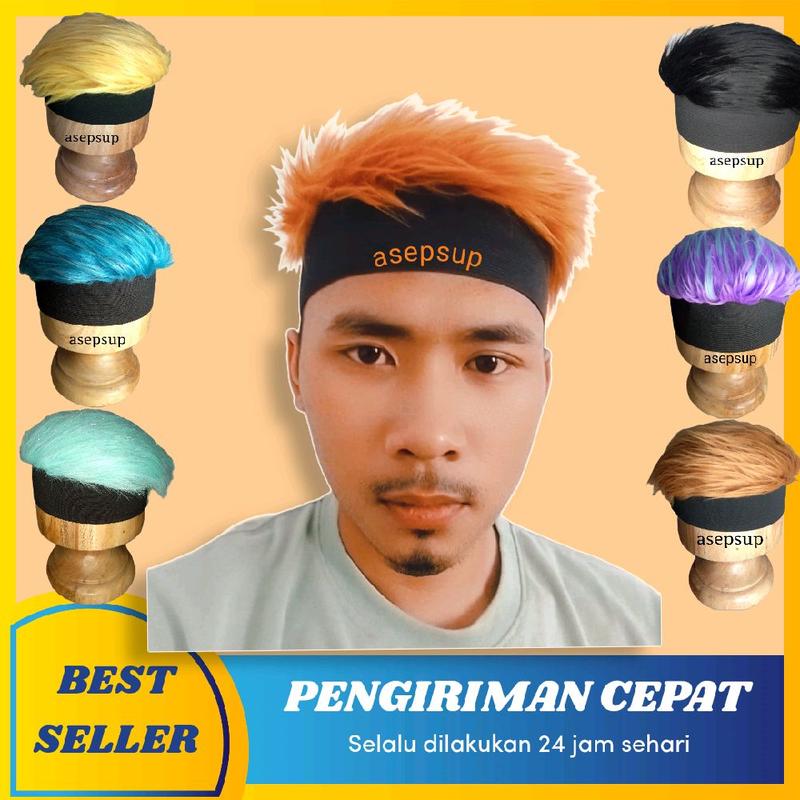 Wig Pria / Rambut Palsu Pria / Kain Bulu Sinteti/ Nyaman Dipakai - Shop ...