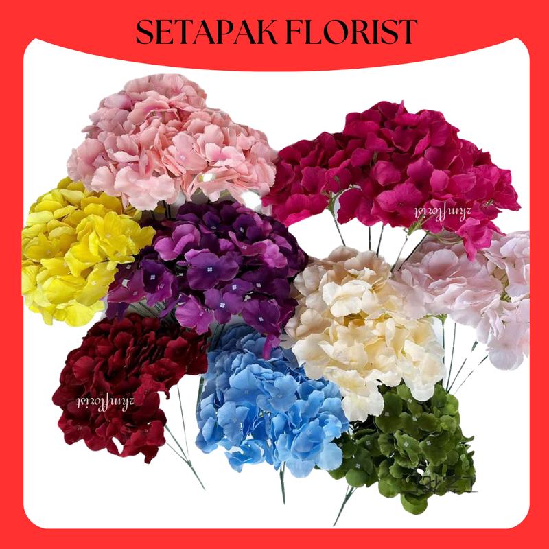 (1Stalk) 5 HEADS BIG HYDRANGEA Wedding Decoration Gift Home Bunga ...