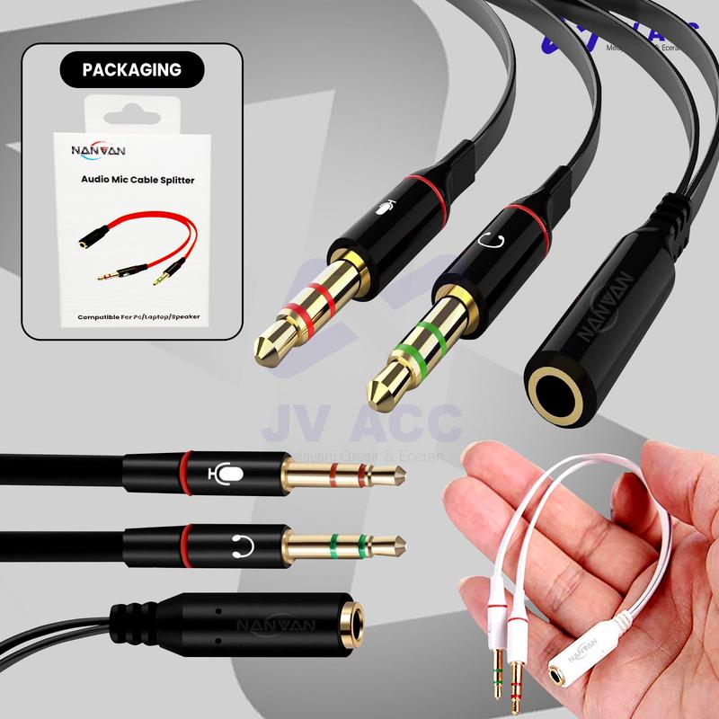 NANVAN AUDIO MIC GAMING SPLITTER FOR PC SPEAKER LAPTOP HEADPHONE - Shop ...