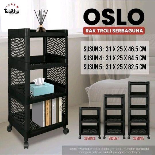Tabitha Oslo Rak Trolley Serbaguna Susun 4 Rak Multifungsi untuk Ruang ...