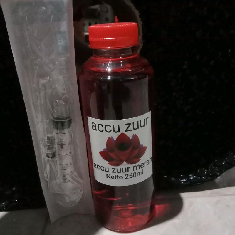 Accu Zuur Merah 250ml untuk Aki Drop lemah dan Soak tidak bisa stater ...