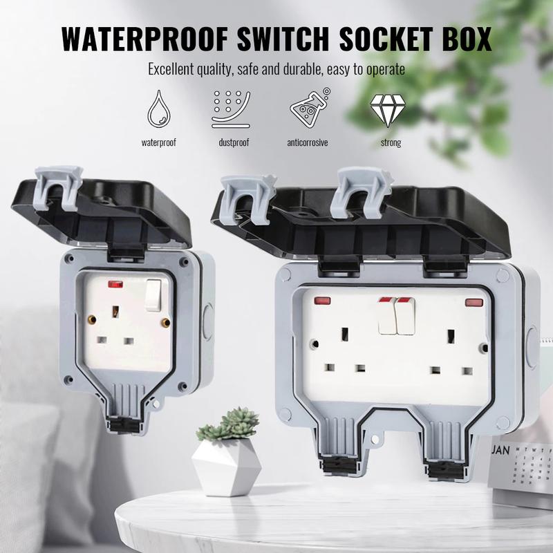 Double Outdoor Socket Waterproof Outside Plug Socket Weatherproof ...