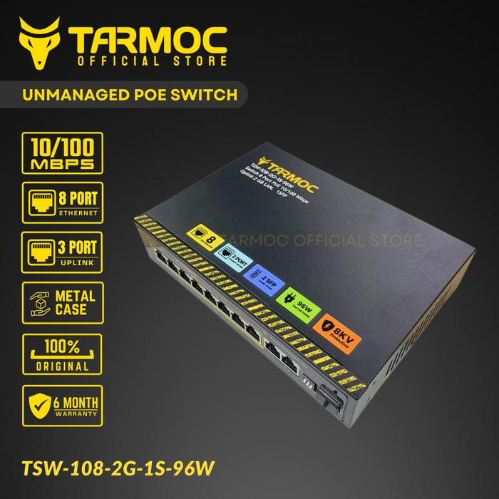 Jual Tarmoc TSW-108-2G-1S-96W | 8 Port 10/100 Mbps POE 802.3af/at POE ...
