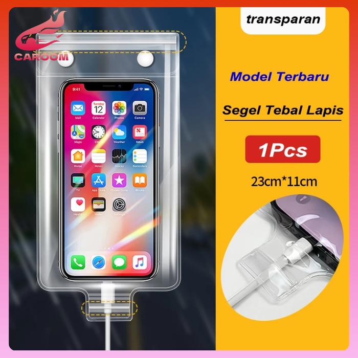 Promo CAROOM Cover HP Anti Air Gantung Holder Hp Motor Tas Waterproof ...