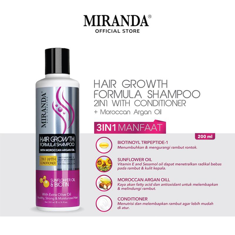Miranda Hair Growth Biotin Shampoo Sunflower Oil 2in1 with Conditioner ...