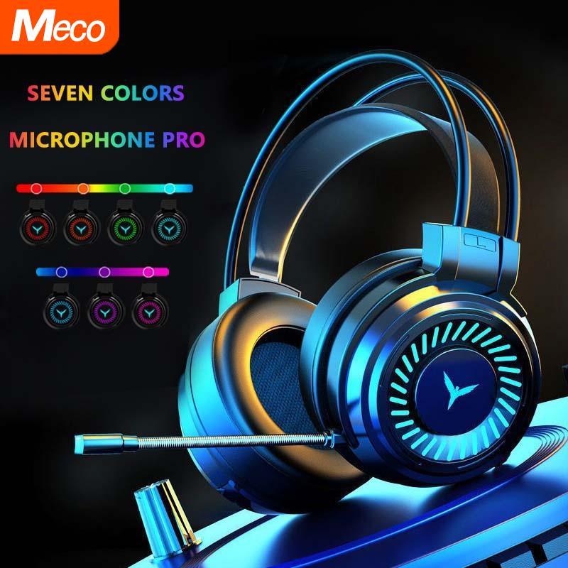 2024 New Meco Gaming Headphones LED Wired Headset Noise Canceling ...