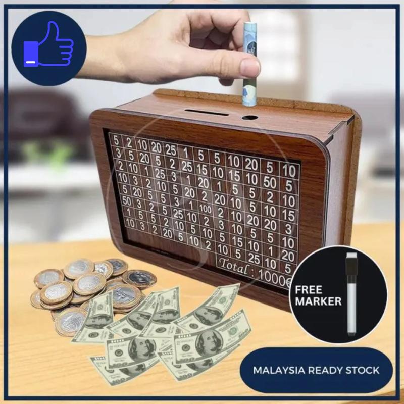 Money Box Free Marker RM Currency Piggy Bank Wood Money Reusable ...