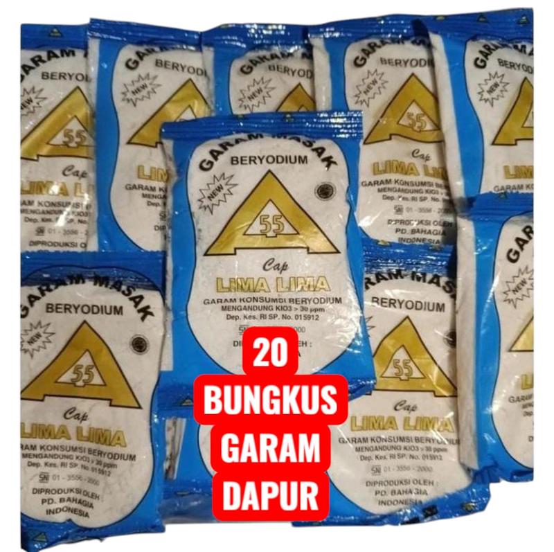[Paket Hemat 20 BUNGKUS] Garam Masak Dapur Beryodium 100gr // garam ...