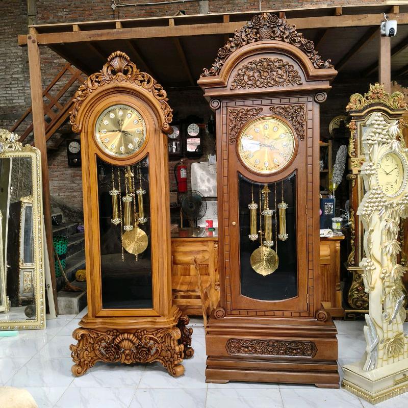 Jam Hias Kayu Jati Perhutani Finishing Natural Dop Dengan Desain Elegan ...