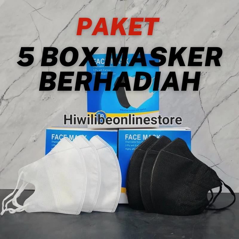 JS 5 BOX 250 pcs DB FM PAKET MASKER DUCKBILL FM hitam / putih - Shop ...