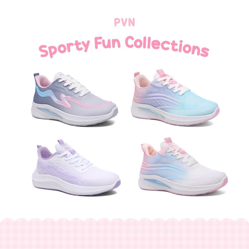 PVN Sporty Fun Collection Sneakers Sepatu Wanita Pink Biru Abu - Shop ...