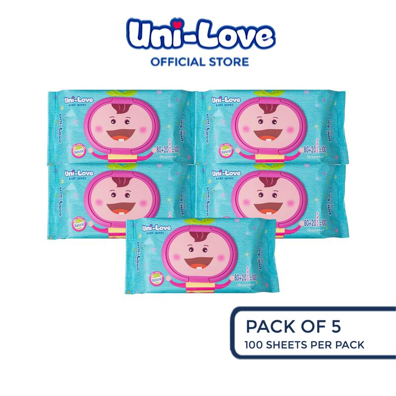 UniLove Unscented Baby Wipes 100's Pack of 5 - TikTok Shop Philippines