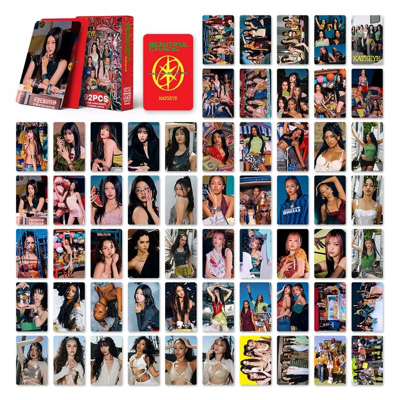 92Pcs/Set Kpop Idol KATSEYE New Album BEAUTIFULCHAOS Lomo Cards LARA ...