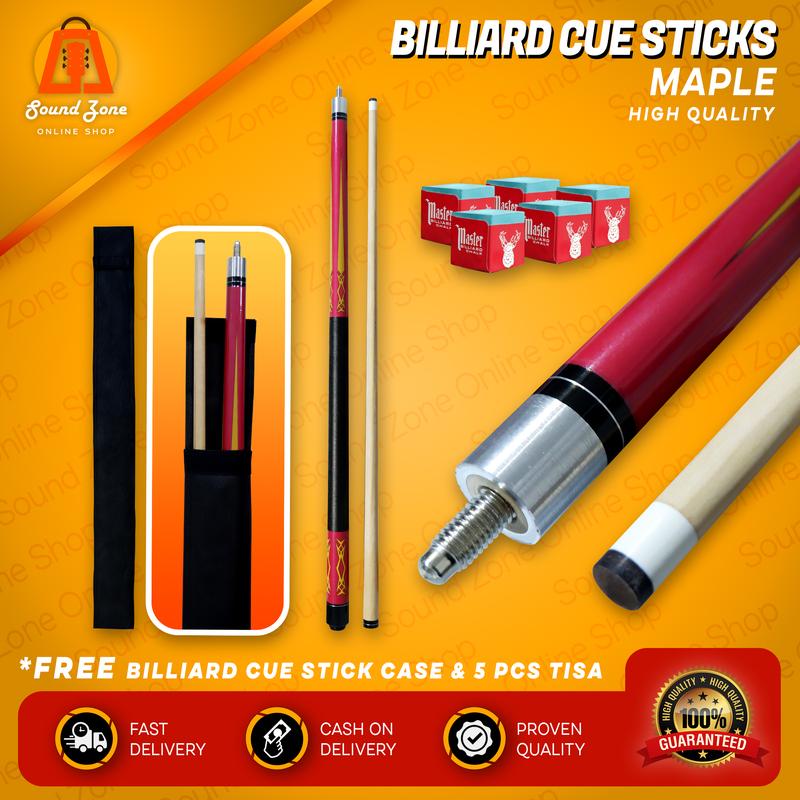 High Glossy Maple Wood Billiard Cue Sticks Batch 2 with 5 Pc - TikTok ...
