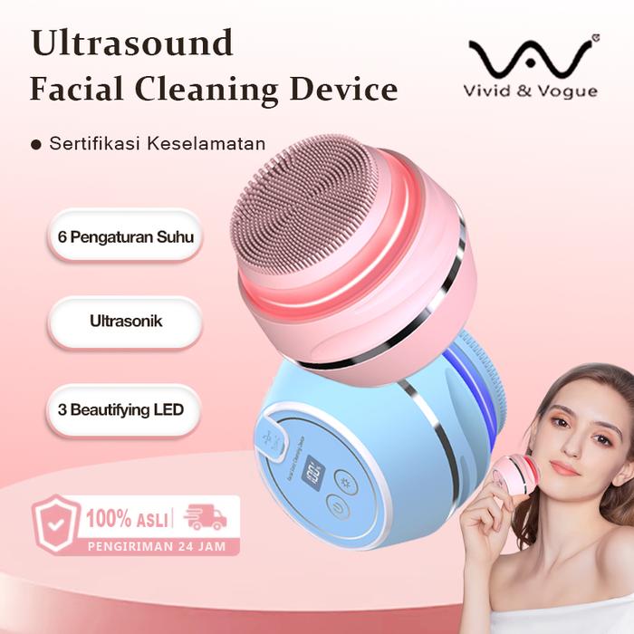 Promo Vivid&Vogue Ultrasonic Facial Cleansing Brush Teknologi Ion ...
