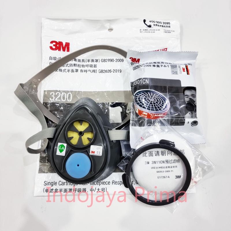 Masker 3M 3200 Respirator + Cartridge 3301CN + Filter 3N11CN - Shop ...
