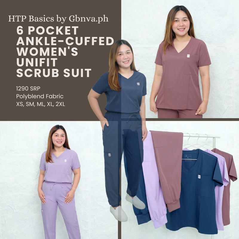 HTP BASICS 6 POCKET ANKLE-CUFFED WOMEN’S UNIFIT SCRUB SUIT (XS-2XL ...