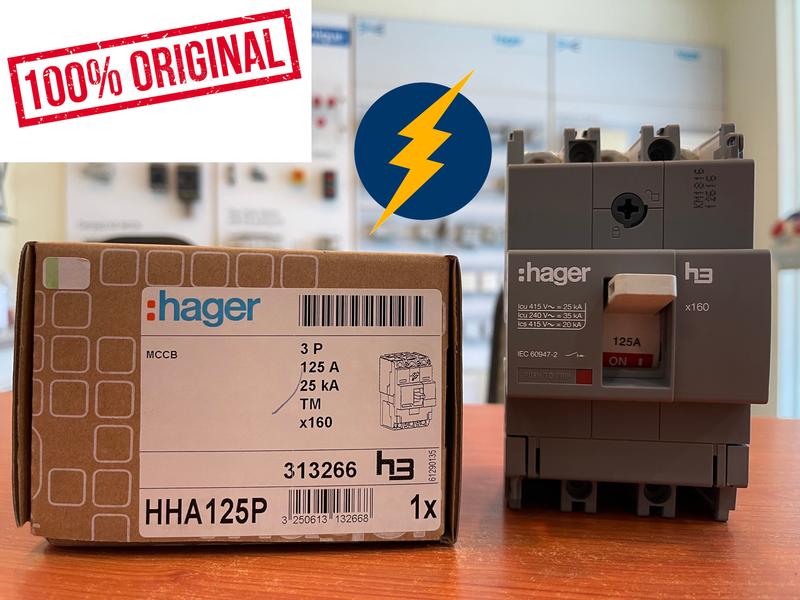 Hager MCCB HHA125P MCCB 3Pole 25KA 125Amp - TikTok Shop Malaysia