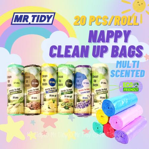 Mr Tidy 20 Pcs Disposable Nappy Bags Scented Biodegradable Diaper ...