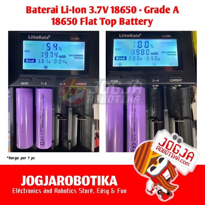 Jual Baterai Li-Ion Lithium Ion 3.7V Size 18650 Flat Top Kepala Rata ...