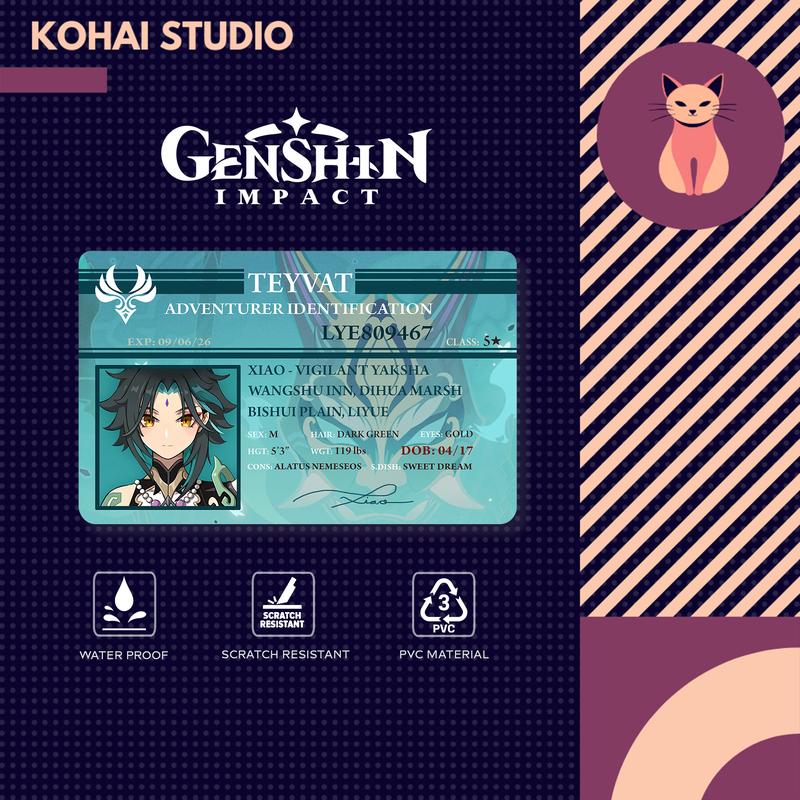 Genshin Impact ID Card Adventurer Identification Cosplay BEE - TikTok ...