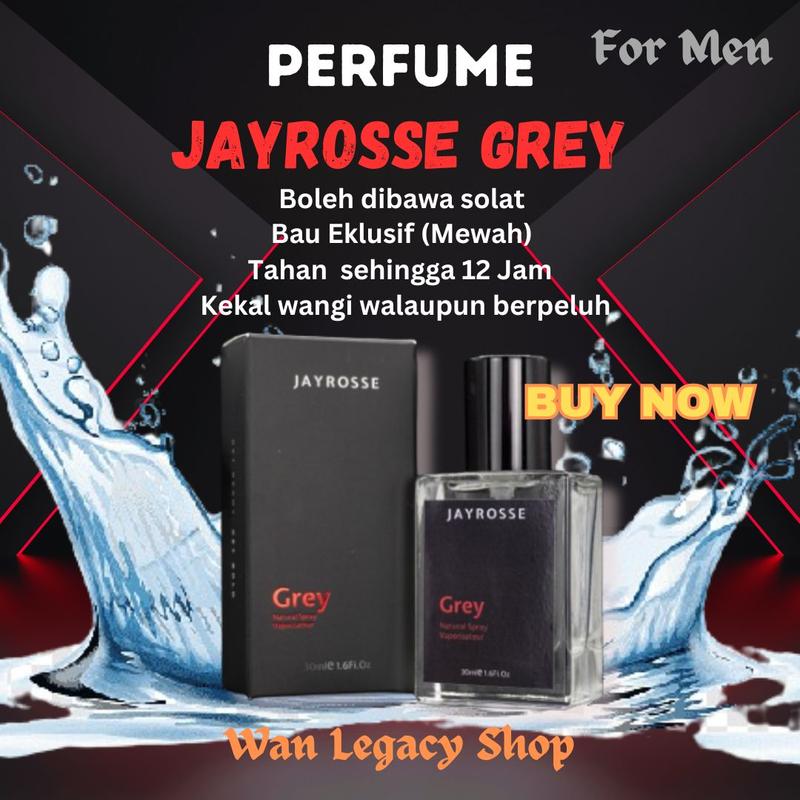 JAYROSSE Grey Perfume (30ML) O.R.I Parfum - TikTok Shop Malaysia
