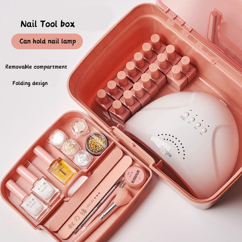 Nail.world Nail Tool Box Storage With Handle Large Capacity Double ...