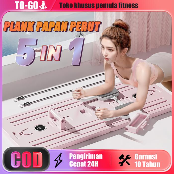 Promo Papan Pilates Wheel Roller Plank Papan perut 5 IN 1 Alat Gym ...