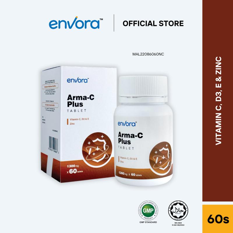 Envora Arma-C Plus 60s - 4-in-1 Formula (Vitamin C, D3, E, Zinc ...