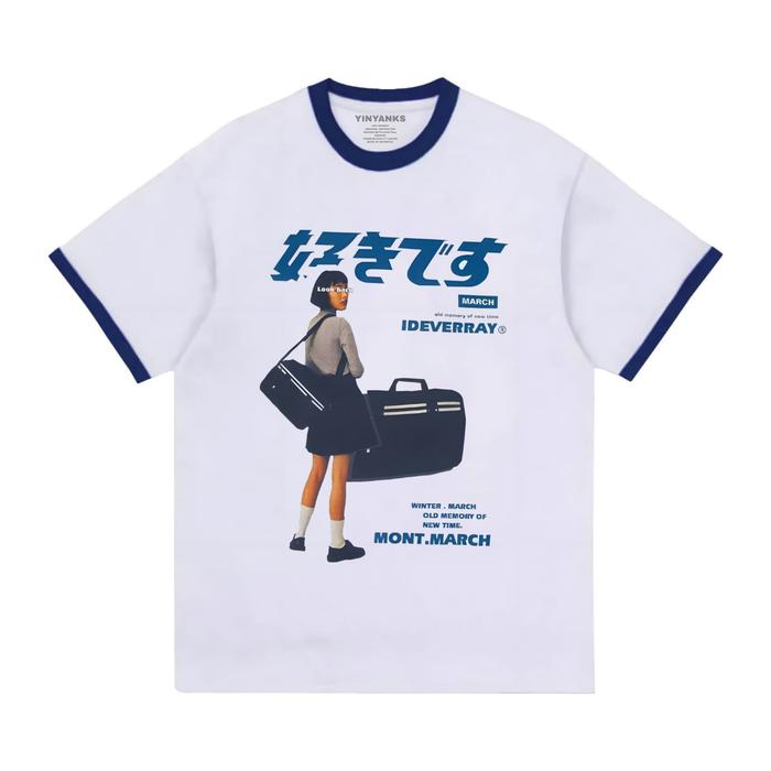 Promo Yinyanks Tshirt Ringertee Ideverray Kaos band Putih ringer tee ...