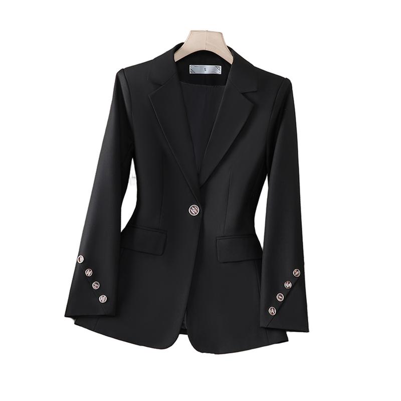 Blazer Formal, untuk Wanita Pejabat, Lengan Panjang, Hitam dan - TikTok ...