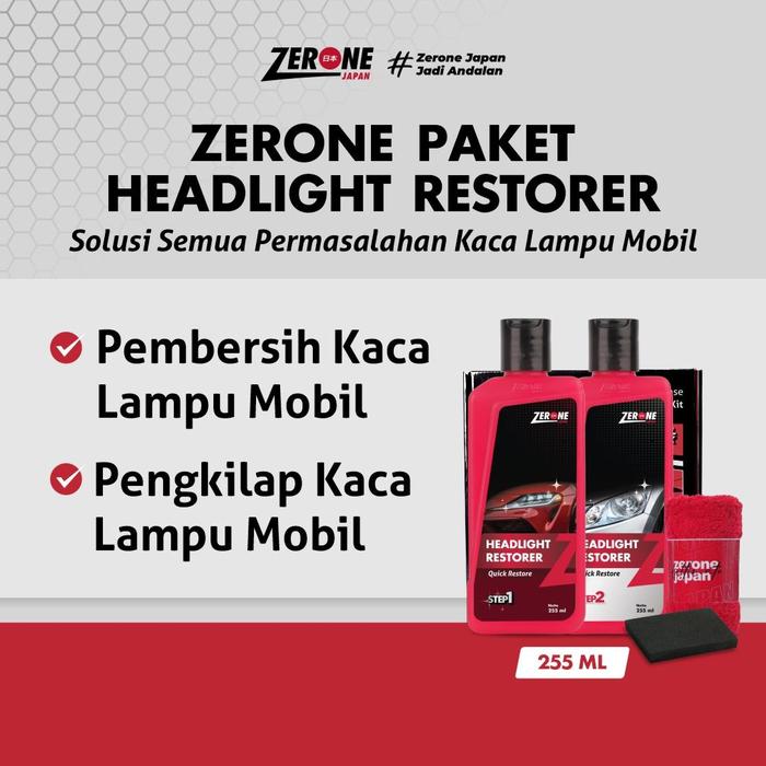Promo Zerone Japan Paket Headlight Restorer 255 ml - Solusi Kaca Lampu ...