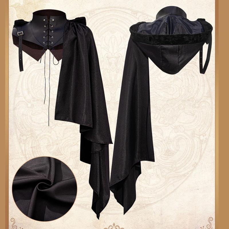 Single Sleeve Shawl Cosplay Black Costume Gothic Knight Cape - TikTok ...