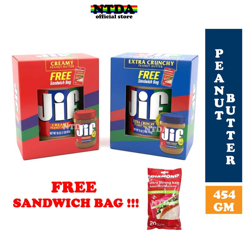 JIF Peanut Peanut Butter Crunchy and Creamy 454g - TikTok Shop Malaysia