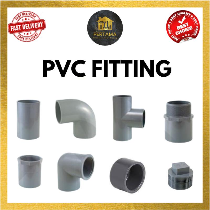 PVC Pipe Fitting Paip PVC Connector Socket Elbow Tee Valve Socket Plug ...