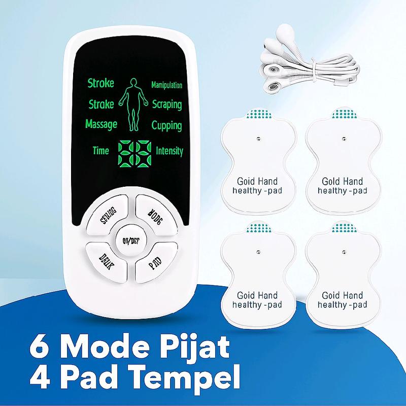 TENS EMS Alat Pijat Elektrik 6 Mode 4 Pad – Relaksasi Tubuh & Terapi ...