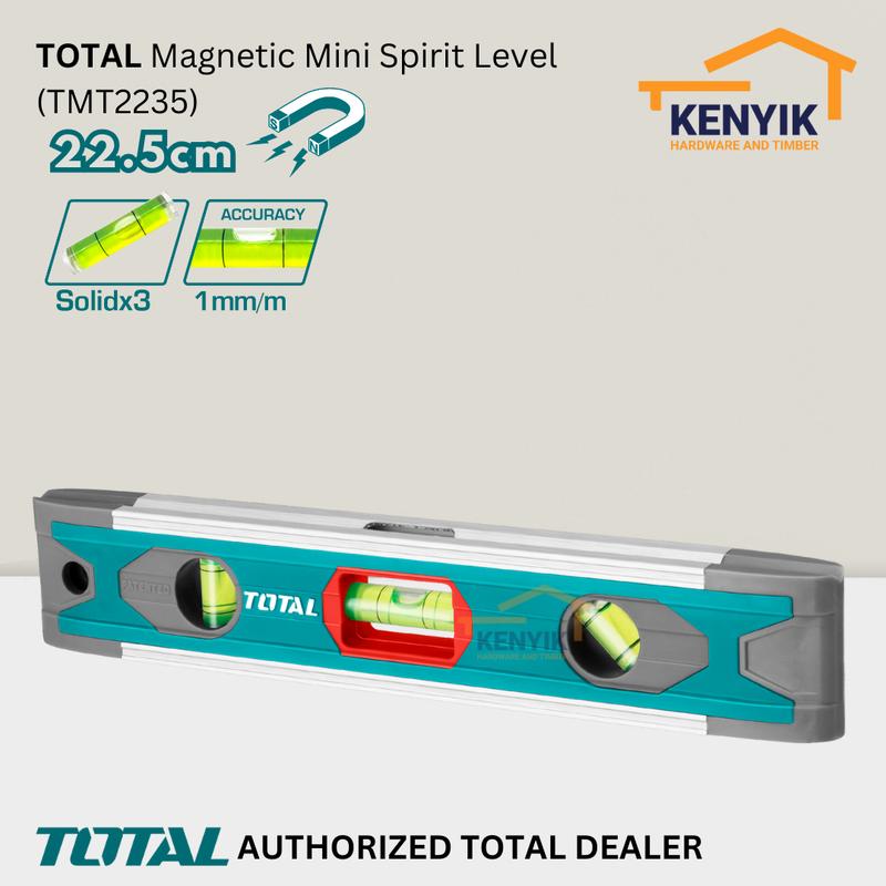 TOTAL 22.5cm Magnetic Mini Spirit Level (TMT2235) - TikTok Shop Malaysia