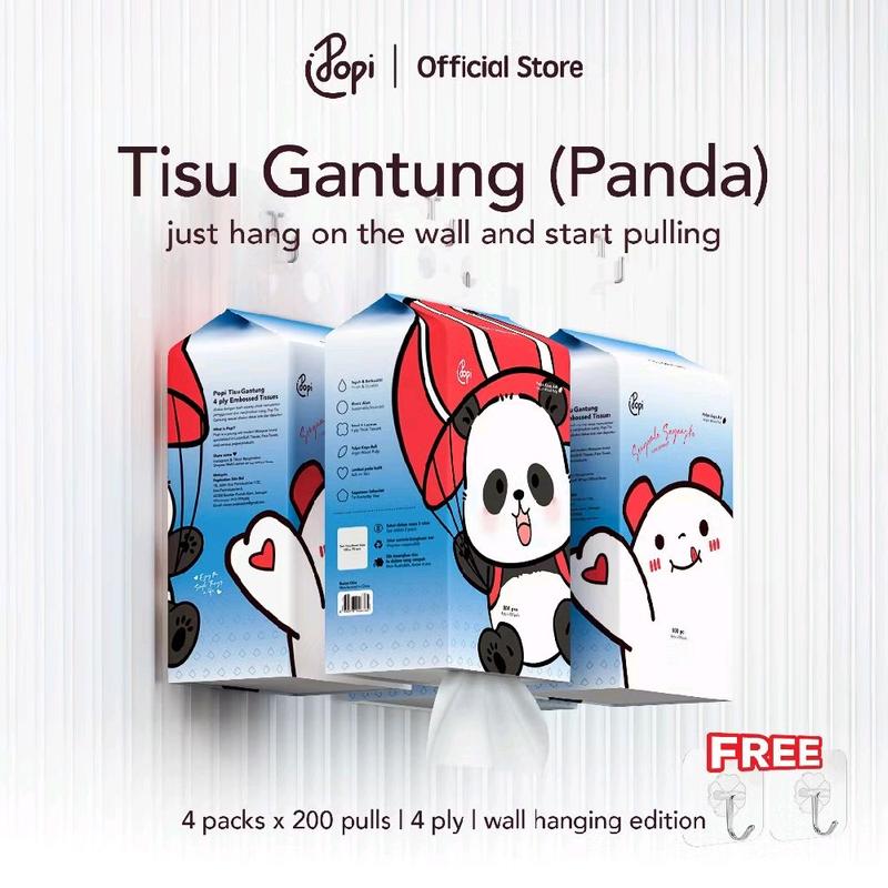 Tissue gantung Popi Panda SoCute x1 pack 4D Emboss Air cushion - TikTok ...