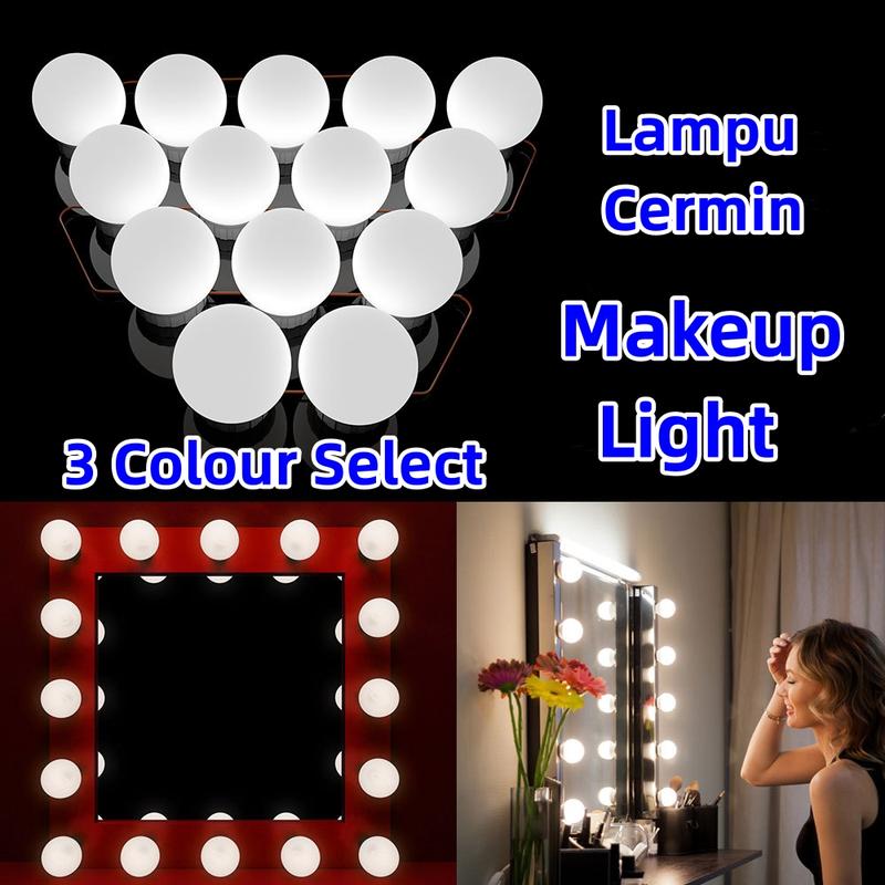 Hollywood Makeup Mirror Light Bulbs 10 LED Bulb Dimmable 3 Mode ...