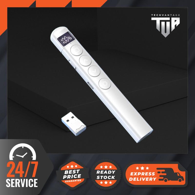 Wireless Red Pointer Charge Display Presenter Clicker with 100m ...