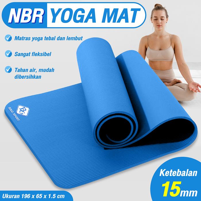 Promo BGsport Yoga Mat NBR Matras 15MM/10MM/8MM Olahraga Matras Pilates ...